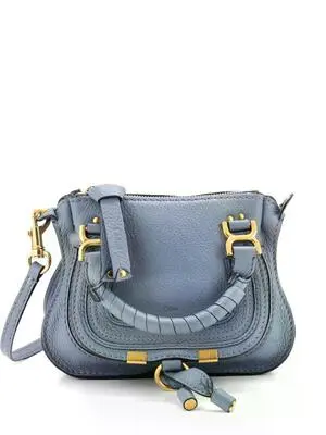 Chloé Marcie Satchel Leather Baby Crossbody Bag - Blue