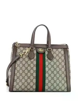 Gucci Ophidia Gg Coated Canvas Medium Tote Bag - Brown