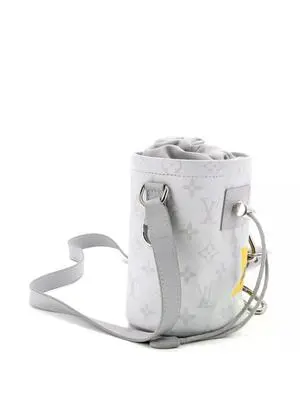 LOUIS VUITTON Limited Edition Logo Story Monogram Canvas Bucket Bag - Grey
