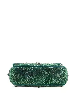 Valentino Garavani Roman Stud Flap Bag Embellished Suede Medium Shoulder Bag