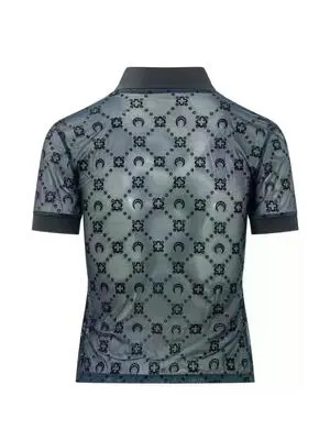 MARINE SERRE Moonogram Flock Mesh Shirt