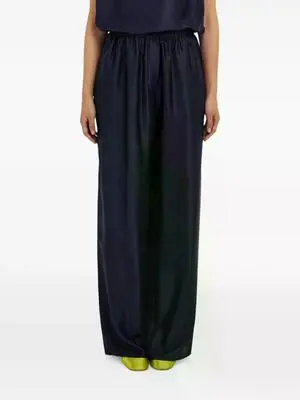 FERRAGAMO Wide-leg High-waisted Silk Trousers