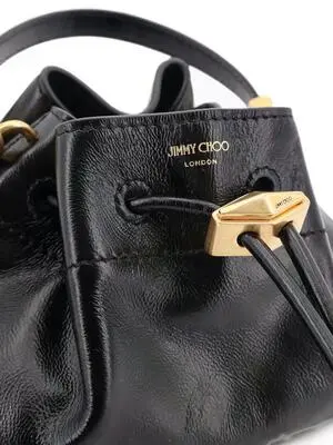 JIMMY CHOO Small Cinch Drawstring Leather Shoulder Bag