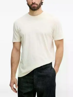 Gant Slub-texture Logo-embroidered T-shirt - Neutrals