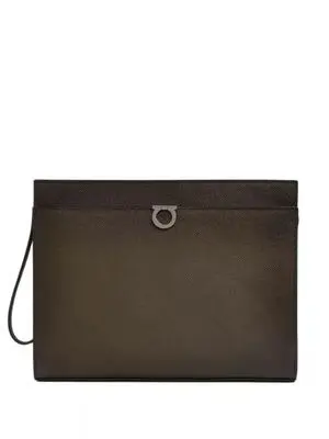 FERRAGAMO Gancini Pouch - Green
