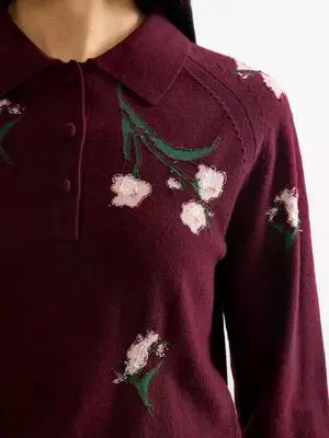 Erdem Floral Knit Polo Shirt