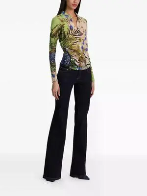 Alice + Olivia Jade Floral-print Mesh Shirt