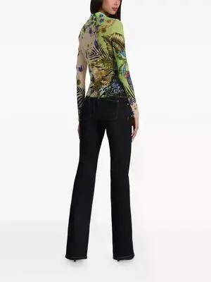 Alice + Olivia Jade Floral-print Mesh Shirt