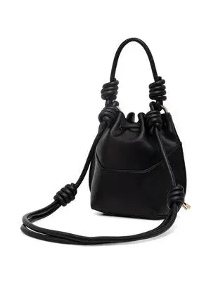 LOLA CASADEMUNT Logo Plaque Bucket Bag - Black