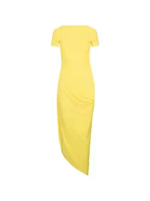 Jacquemus Asymmetric Draped Dress - Yellow