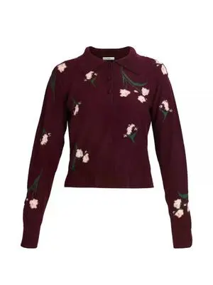 Erdem Floral-knit Polo Shirt