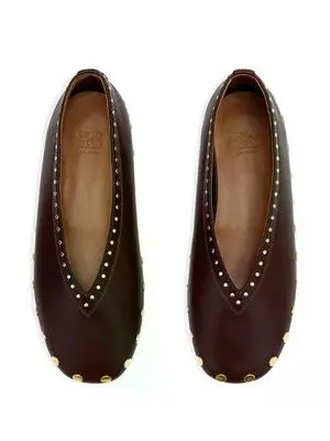 GANNI Jenny Stud-embellished Ballet Flats