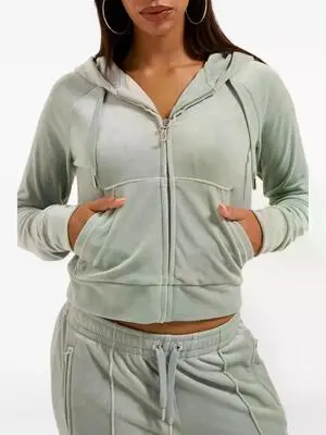 Juicy Couture Diamanté Velour Hoodie - Grey