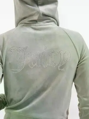 Juicy Couture Diamanté Velour Hoodie - Grey