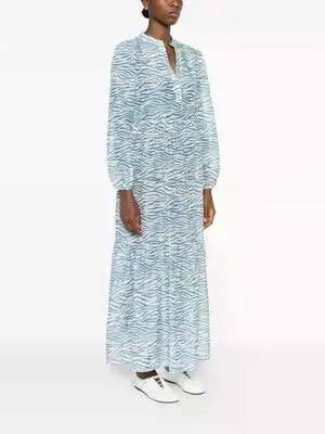 MC2 SAINT BARTH Sylvia Zebra Print Maxi Dress