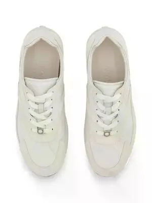 FERRAGAMO Calfskin Gathered Low Top Sneakers
