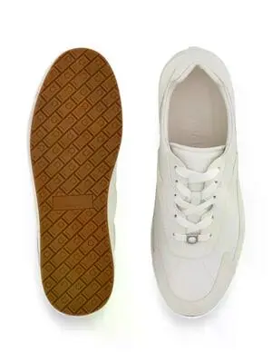 FERRAGAMO Calfskin Gathered Low Top Sneakers