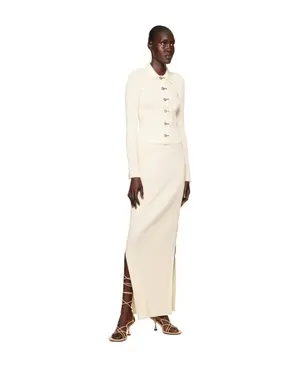 DION LEE Gradient Cropped Ribbed-knit Shirt