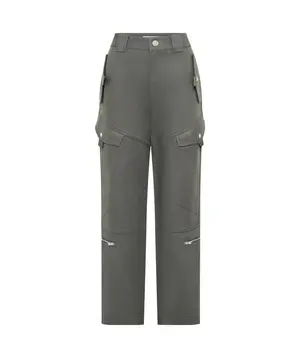 DION LEE Tactical Straight-leg Cargo Trousers - Gray