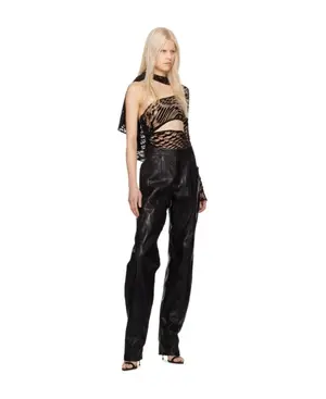 MUGLER Asymmetric Star-print Bodysuit