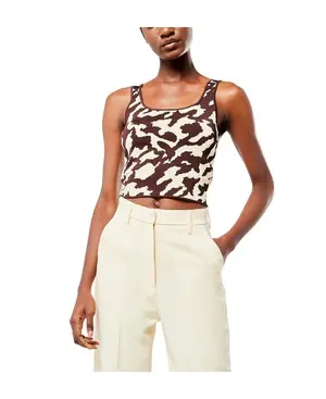 Nanushka Animal Jacquard Scoop Neck Tank Top