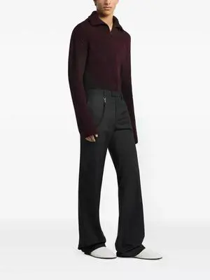 COURREGES Ribbed-knit Zip-up Sweater