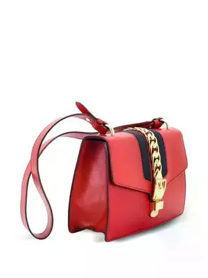 Gucci Sylvie Leather Small Shoulder Bag - Red