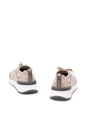 Brunello Cucinelli Knit Panelled Lace-up Sneakers