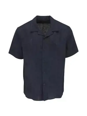 Vince Eyelet Ladder-stitch Short-sleeve Shirt