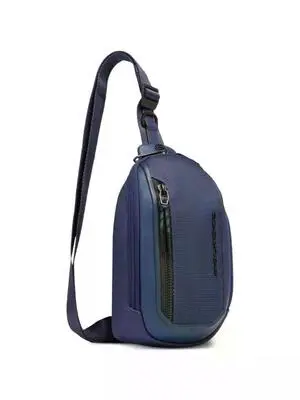 PIQUADRO Messenger Bag With Leather Trim