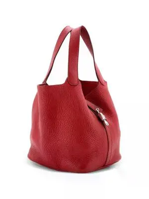 Hermès Picotin Lock Bag Clemence Mm Bucket Bag - Red