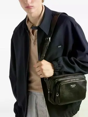 Prada Distressed Nappa Leather Shoulder Bag