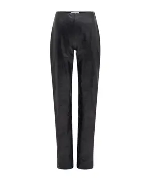 MARINE SERRE Glossy Moon Leather Straight Trousers