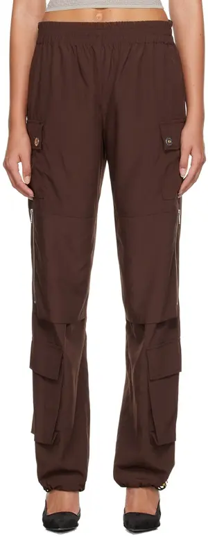 DION LEE Paneled Cargo Pants - Red