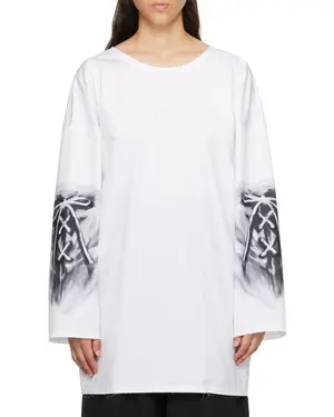 We11Done Abstract-print Cotton Blouse - White