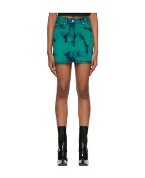 MSGM Tie-dyed Denim Mini Skirt