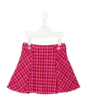 Versace Houndstooth Tweed Skirt With Medusa Buttons