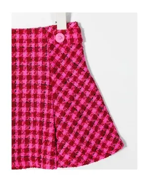 Versace Houndstooth Tweed Skirt With Medusa Buttons