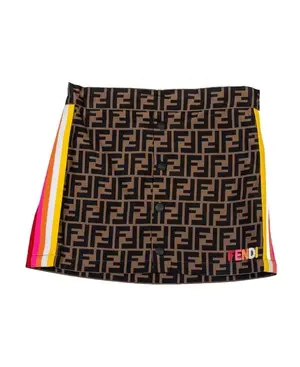 Fendi Zucca Print Skirt With Side Stripe Detail