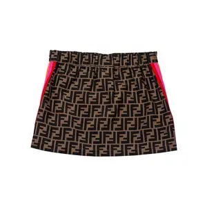 Fendi Zucca Print Skirt With Side Stripe Detail