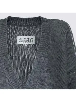 MAISON MARGIELA V-neck Jumper With Logo Patch