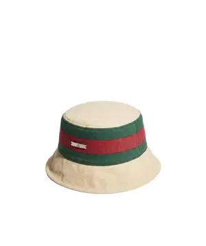 Gucci Stripe Detailed Bucket Hat - Sand-colored