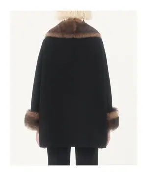 Valentino Garavani Draped Shearling Trimmed Coat