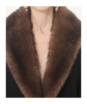 Valentino Garavani Draped Shearling Trimmed Coat