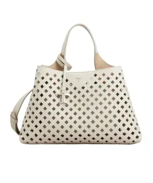 TOD'S Small Leather Tote Bag - White