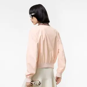 Burberry Cropped Tropical Gabardine Harrington Jacket - Compact Pink