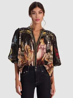 Alice + Olivia Cora Button Down Blouse - Muse