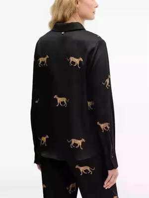 LOLA CASADEMUNT Leopard-print Satin Shirt