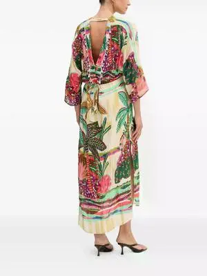 LOLA CASADEMUNT Printed Maxi Dress With Beaded Trim
