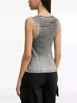 Pinko Acid-wash Ribbed Sleeveless Top